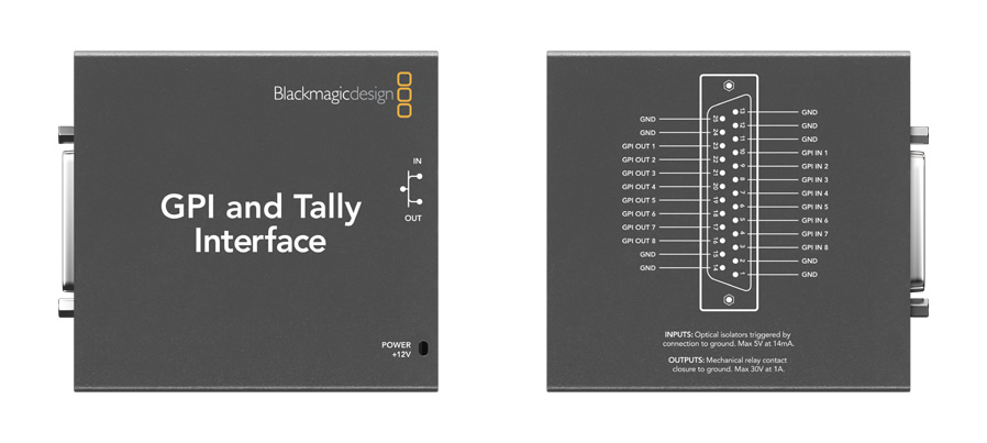 Blackmagic Design GPI and Tally Interface :: studio.sk